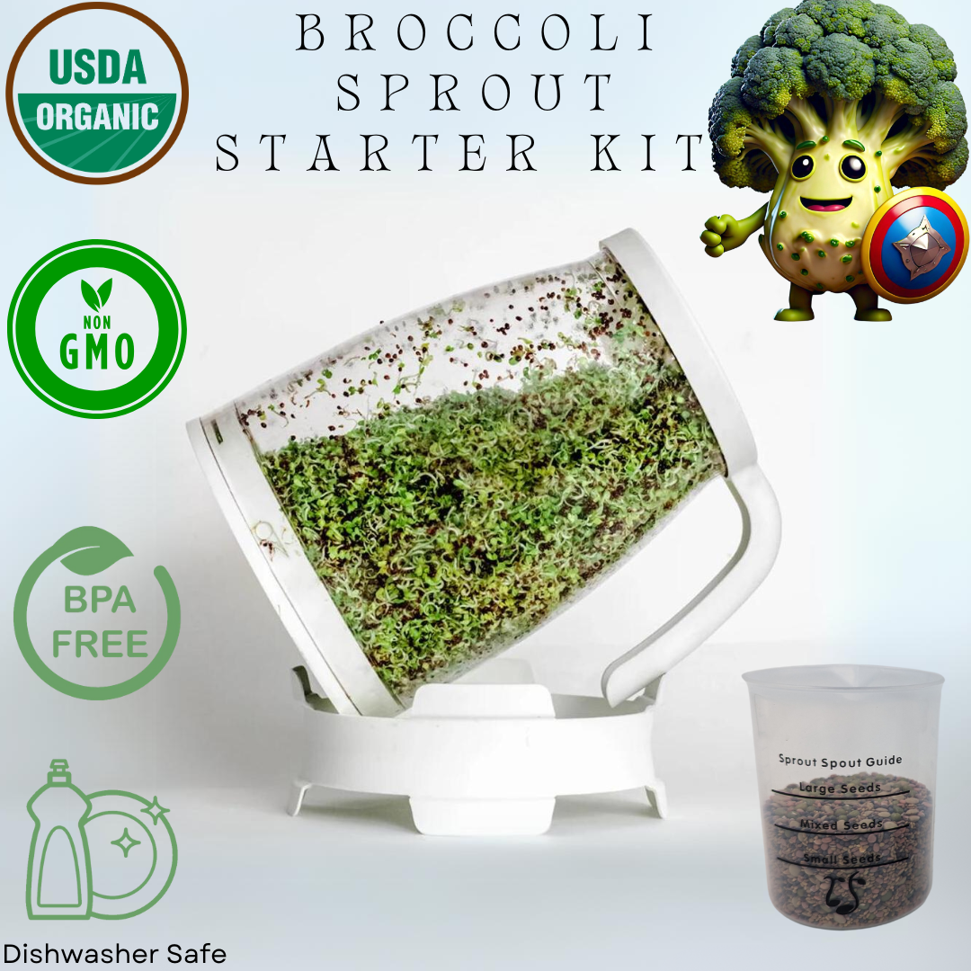 Sprout Spout Broccoli Starter Kit: Sprout Spout + 4oz or 1lb seeds + F ...